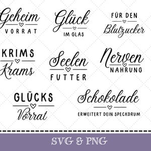 Lustige Sprüche für Keksdosen Vorratsdosen in SVG & PNG, Nervennahrung, Plotterdatei , Bündel ...