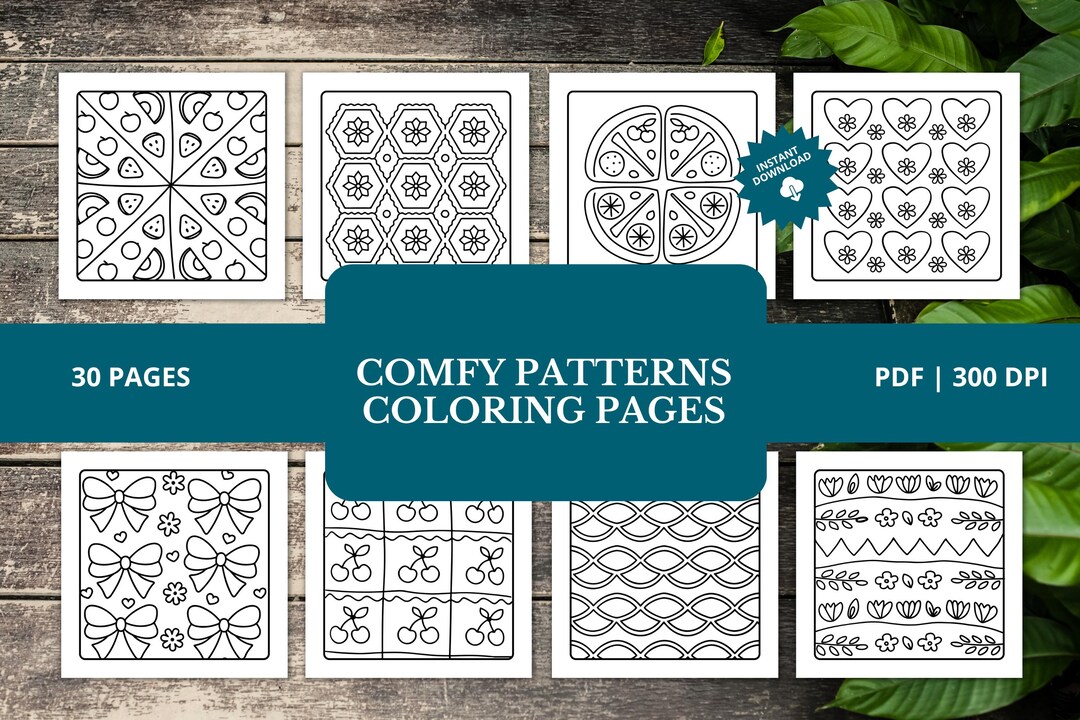 Comfy Patterns Coloring Pages | 30 Pages | PDF | 300 DPI | - Etsy