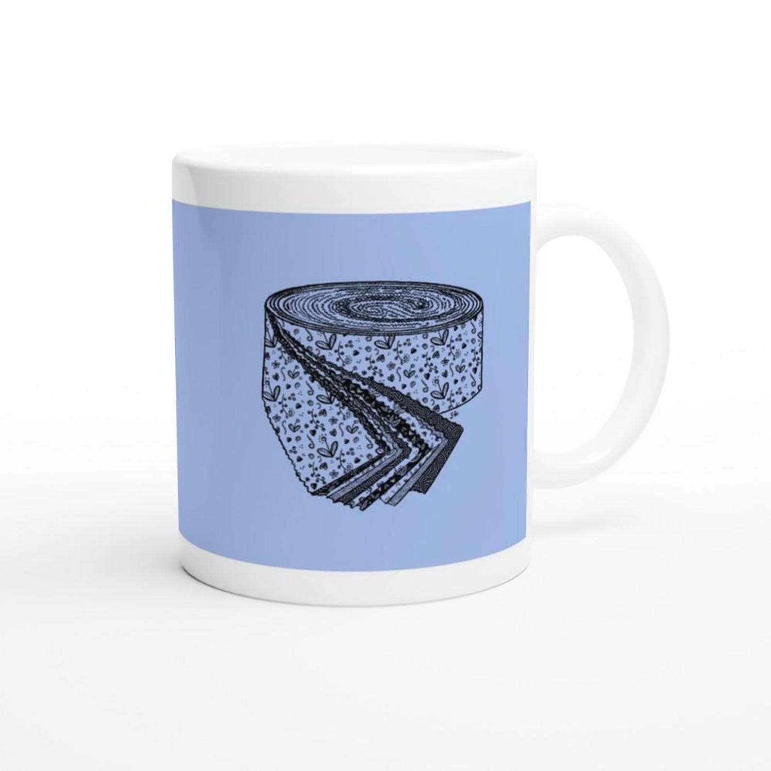 Floral Jelly Roll Line Art Mug - Sewing & Quilting Gift - Etsy
