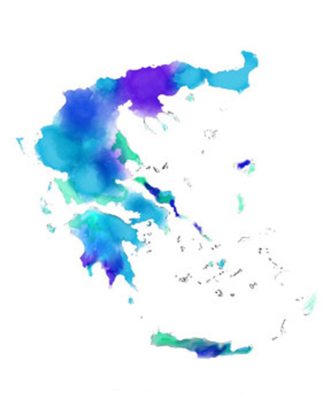 Digital Art Image Download Printable Greece Map Wall Art Decor - Etsy