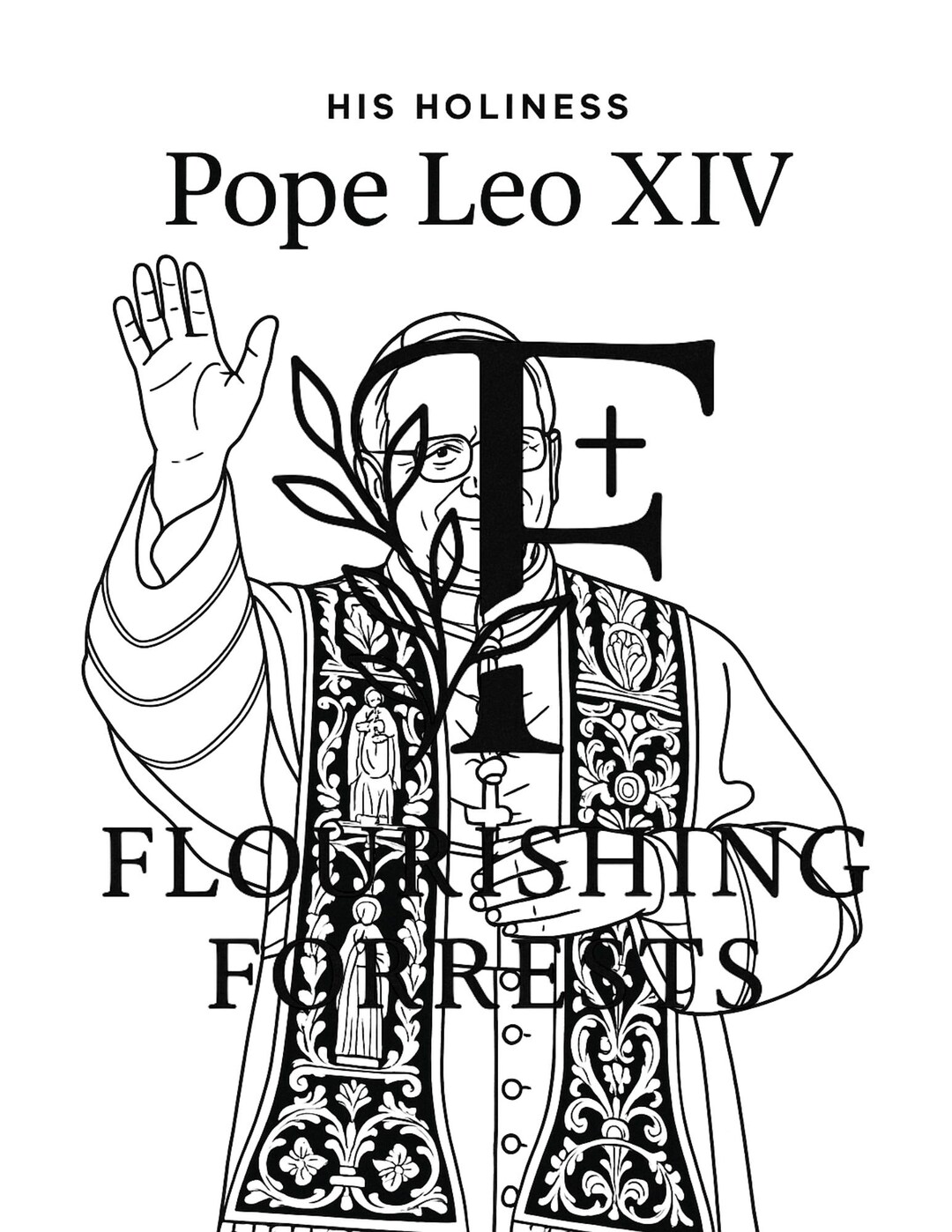 Catholic Pope Coloring Pages for Kids | Pope Leo 14th Print Printable ...
