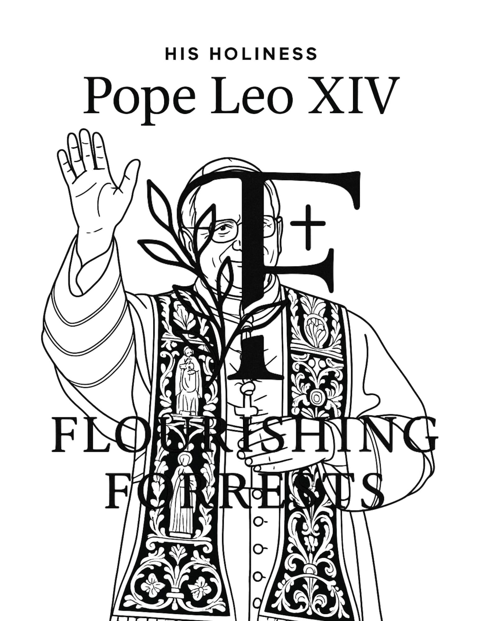 Catholic Pope Coloring Pages for Kids | Pope Leo 14th Print Printable ...