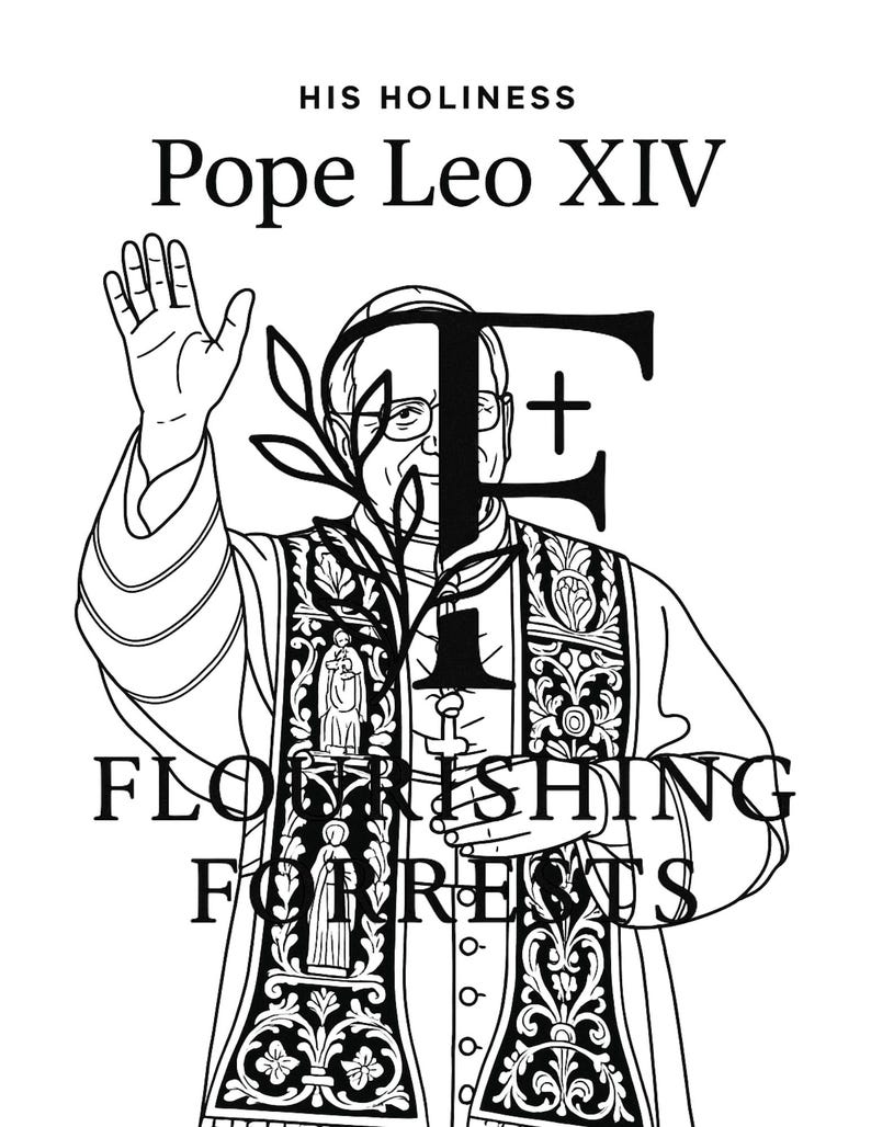 Catholic Pope Coloring Pages for Kids | Pope Leo 14th Print Printable ...