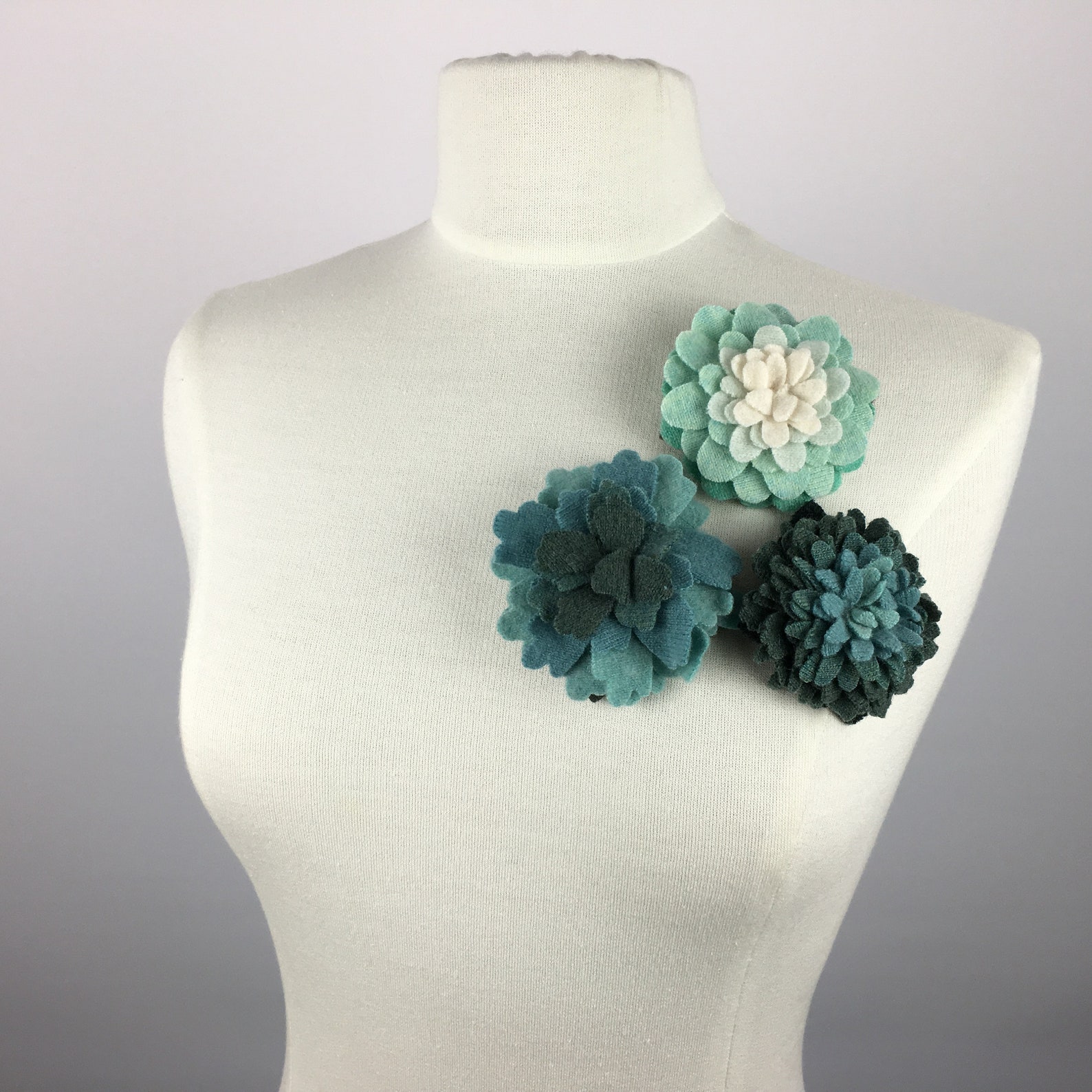 Recycled Cashmere Handmade Flower Pin Brooch 026 | Etsy