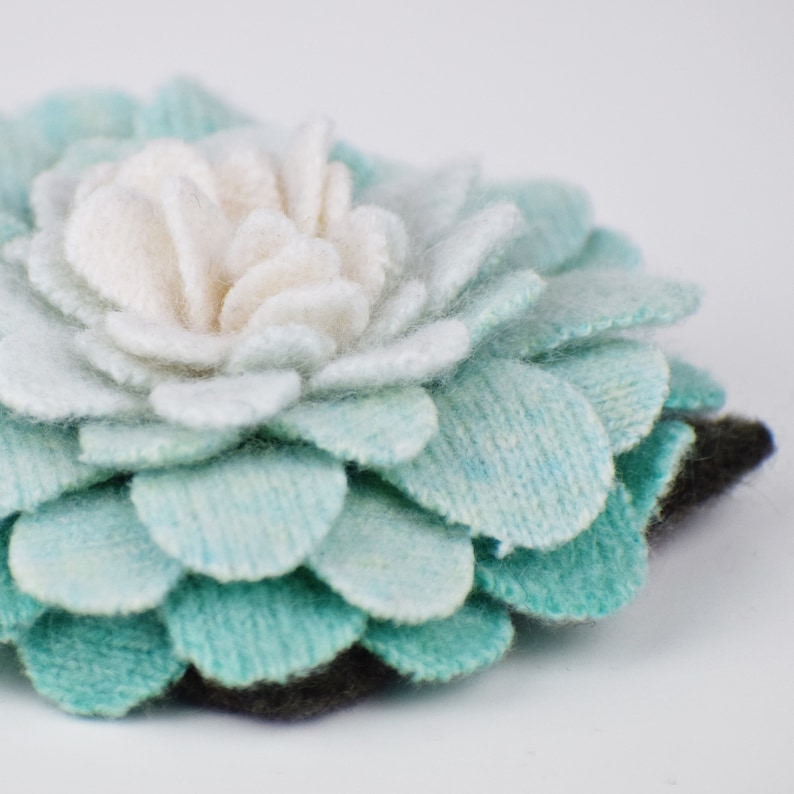 Recycled Cashmere Handmade Flower Pin Brooch 004 - Etsy