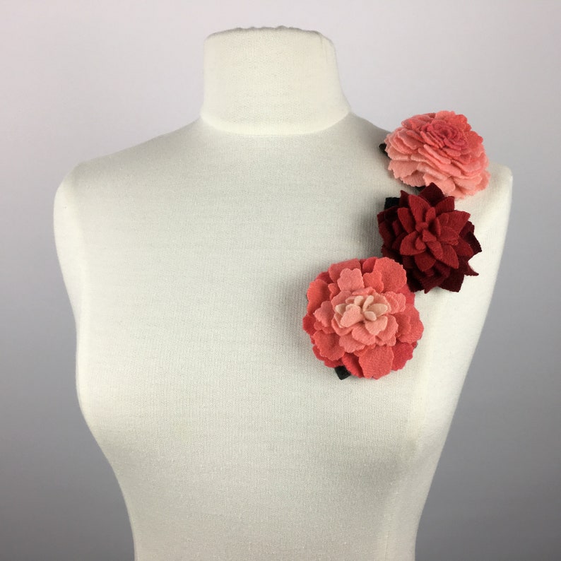 Recycled Cashmere Handmade Flower Pin Brooch 021 | Etsy