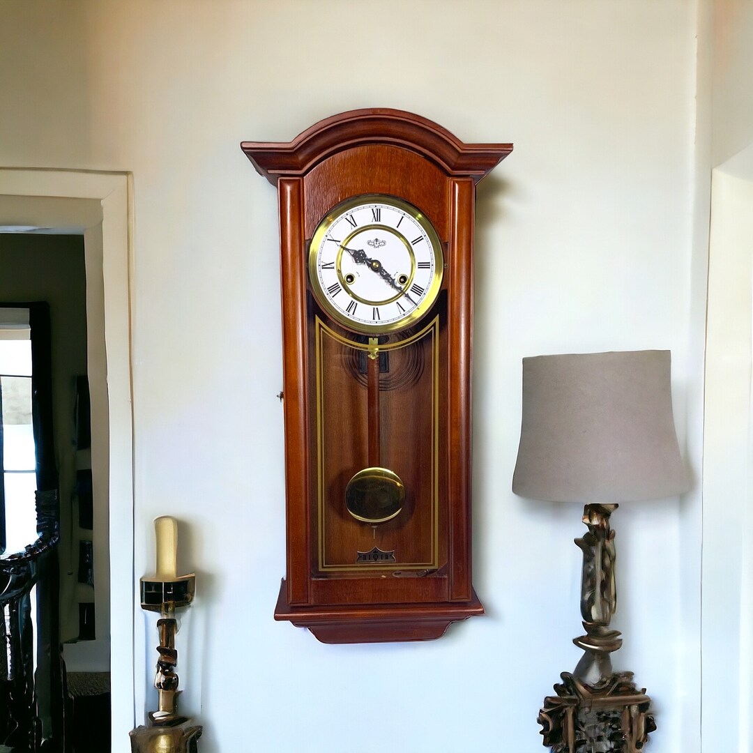 Vintage D&A Mahogany Curio Case Mechanical Regulator Pendulum Wall ...