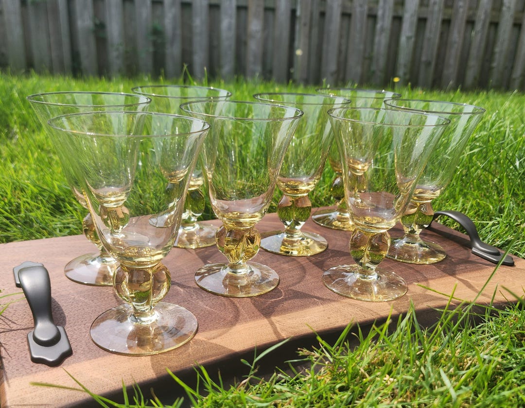 VINTAGE Skruf GULLI Swedish Glassware Set of 4 Wine Glasses 4 3/4 Tall ...