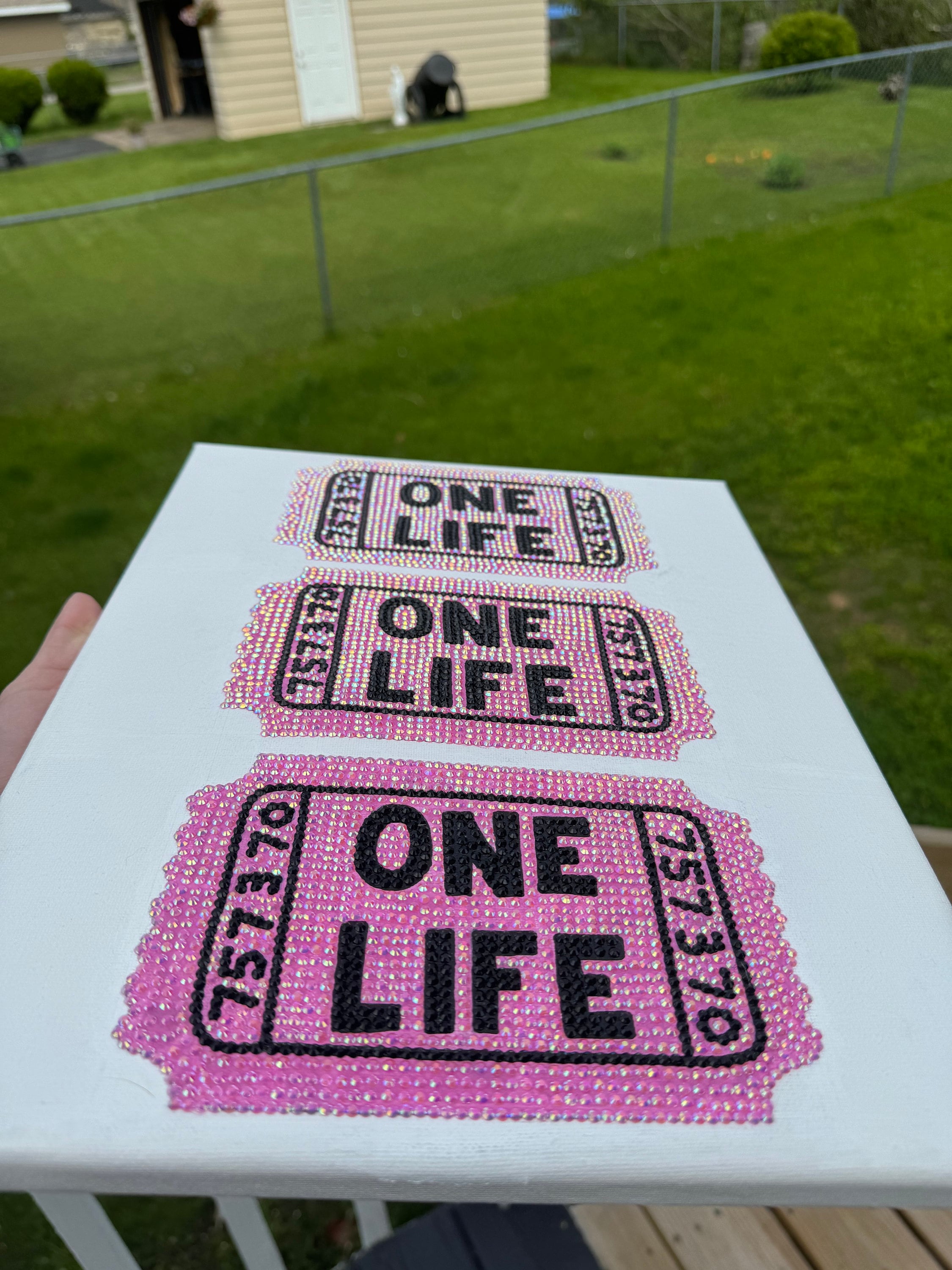One Life Ticket Stub Bedazzled Rhinestone Canvas - Etsy