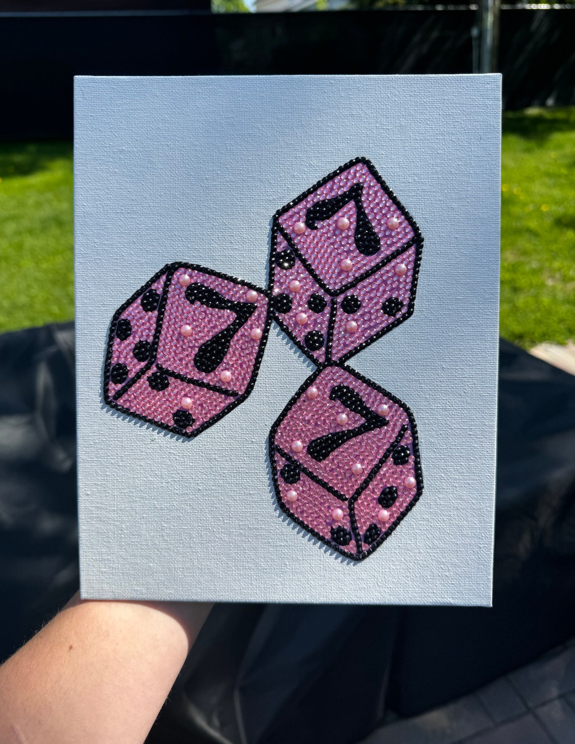 Bedazzled Rhinestone Dice Canvas Angel Numbers 777 Perfectlysparkly - Etsy