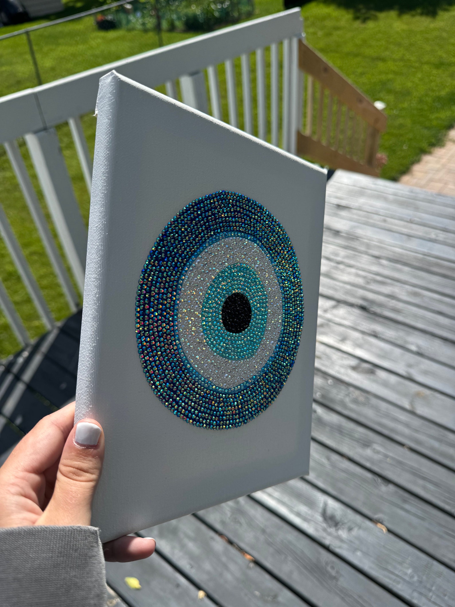 Evil Eye Bedazzled Rhinestone Canvas Perfectlysparkly - Etsy