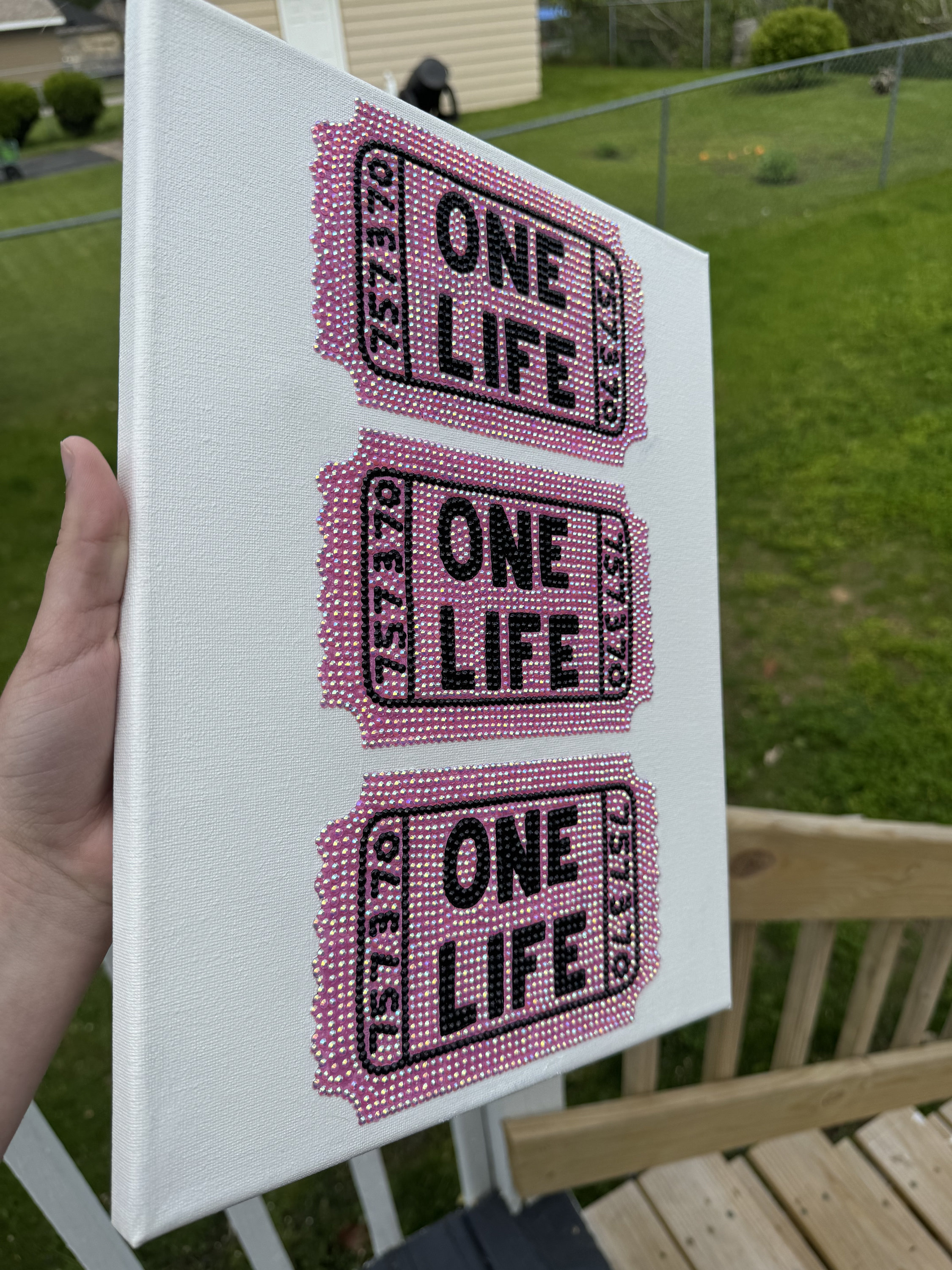 One Life Ticket Stub Bedazzled Rhinestone Canvas - Etsy
