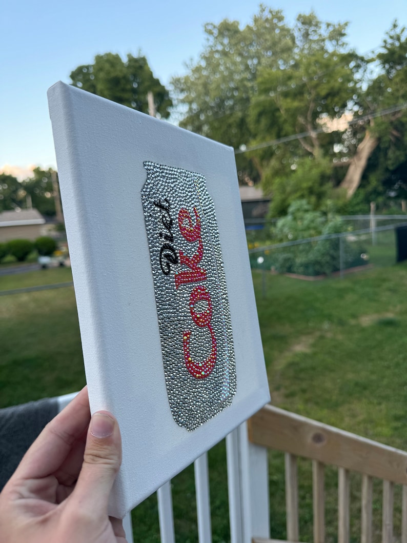 Bedazzled Rhinestone Diet Coke Canvas Perfectlysparkly - Etsy