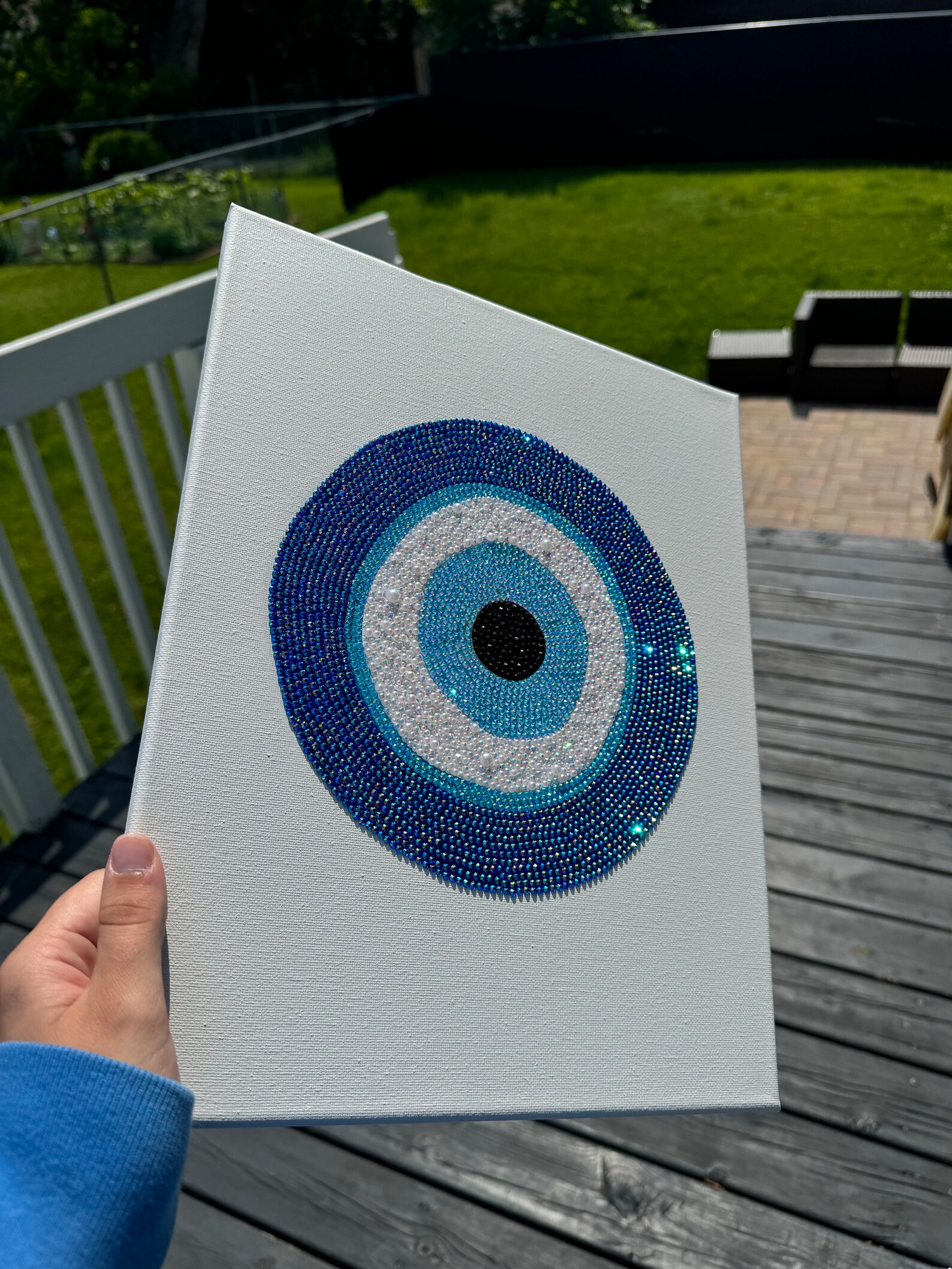 Evil Eye Bedazzled Rhinestone Canvas Perfectlysparkly - Etsy