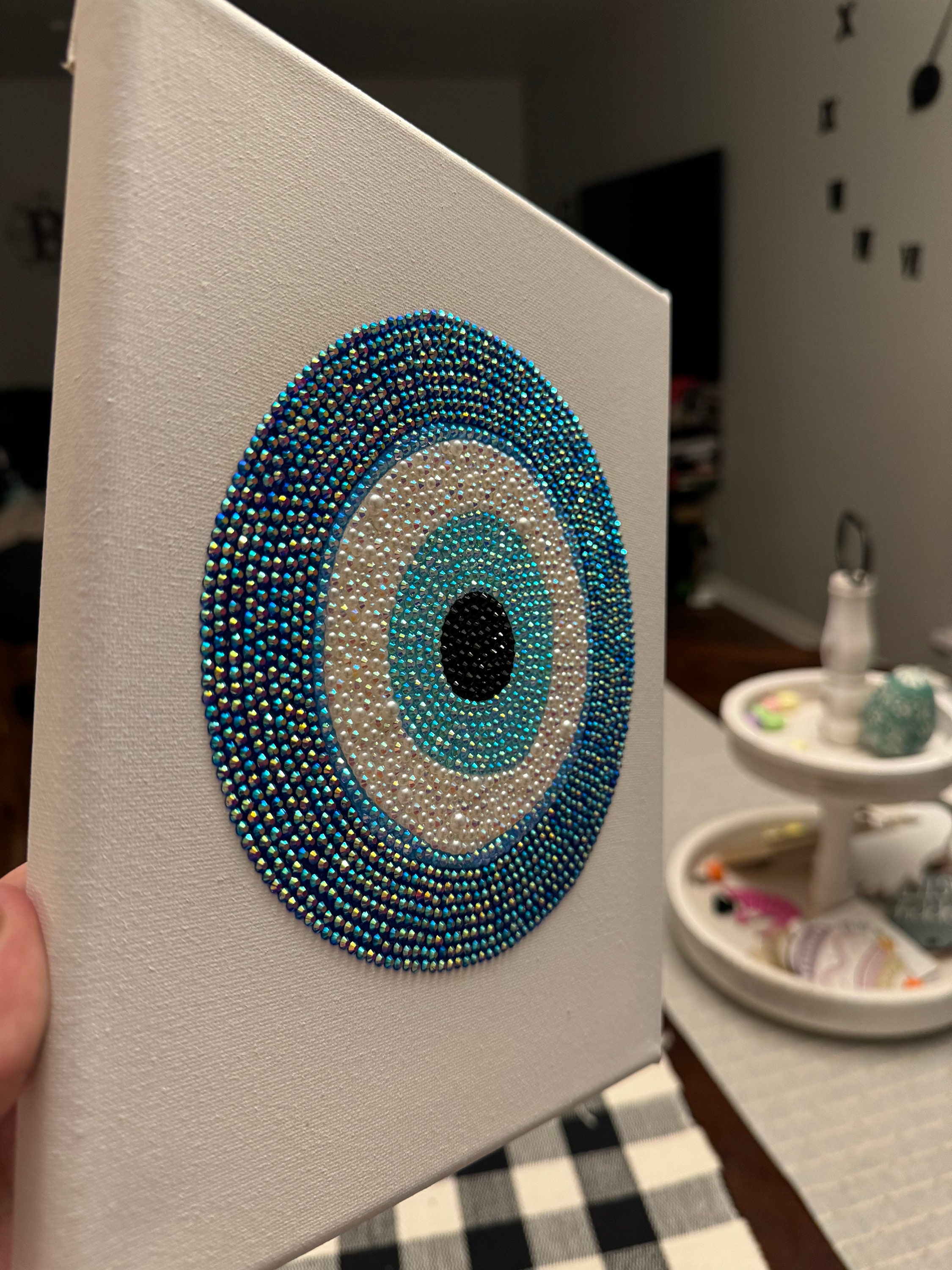 Evil Eye Bedazzled Rhinestone Canvas Perfectlysparkly - Etsy