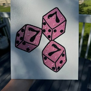 Bedazzled Rhinestone Dice Canvas Angel Numbers 777 Perfectlysparkly - Etsy