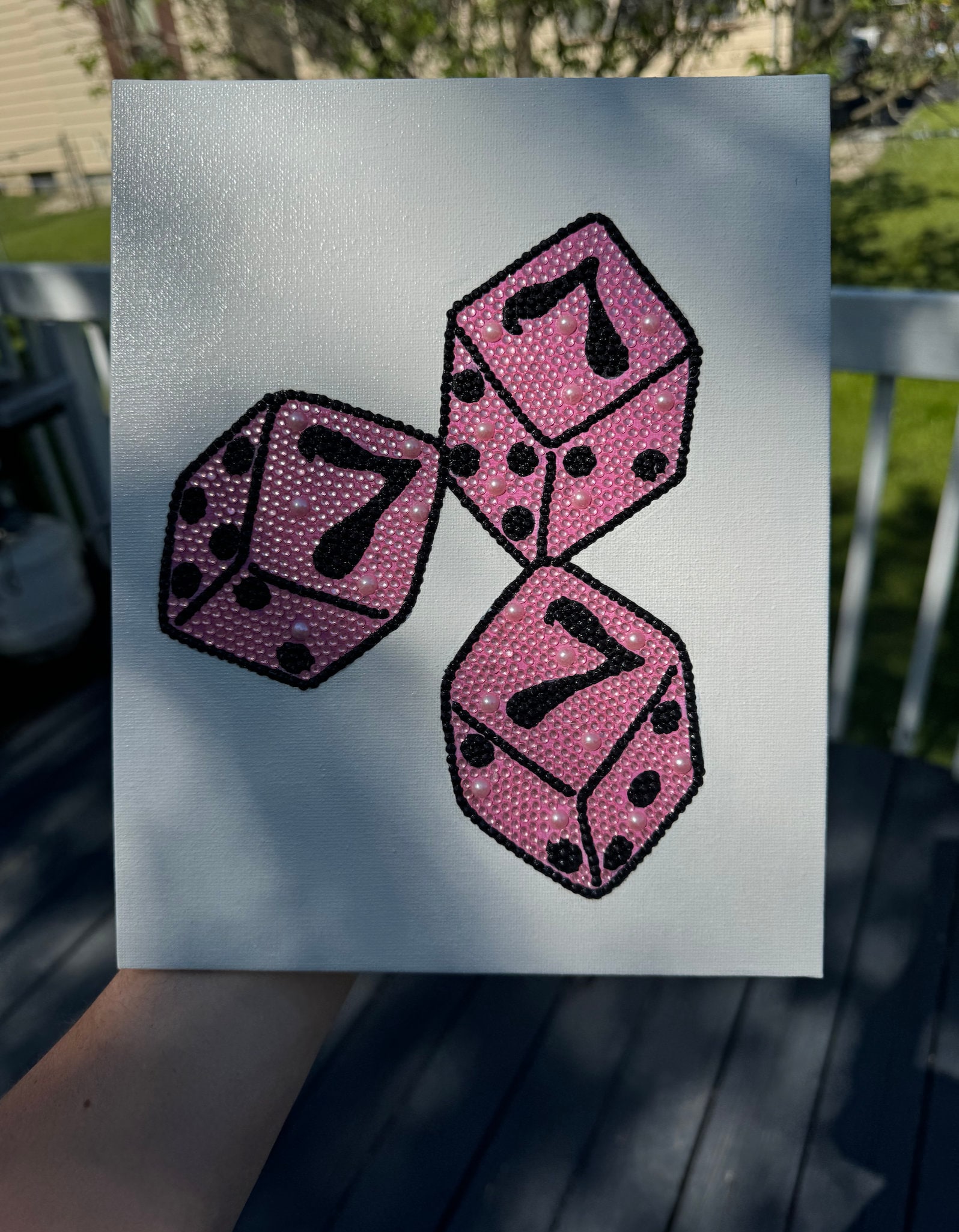 Bedazzled Rhinestone Dice Canvas Angel Numbers 777 Perfectlysparkly - Etsy
