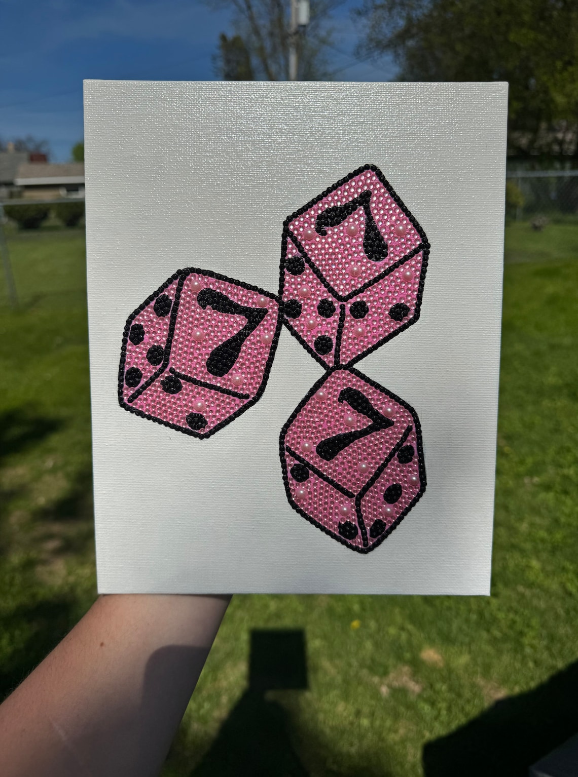 Bedazzled Rhinestone Dice Canvas Angel Numbers 777 Perfectlysparkly - Etsy