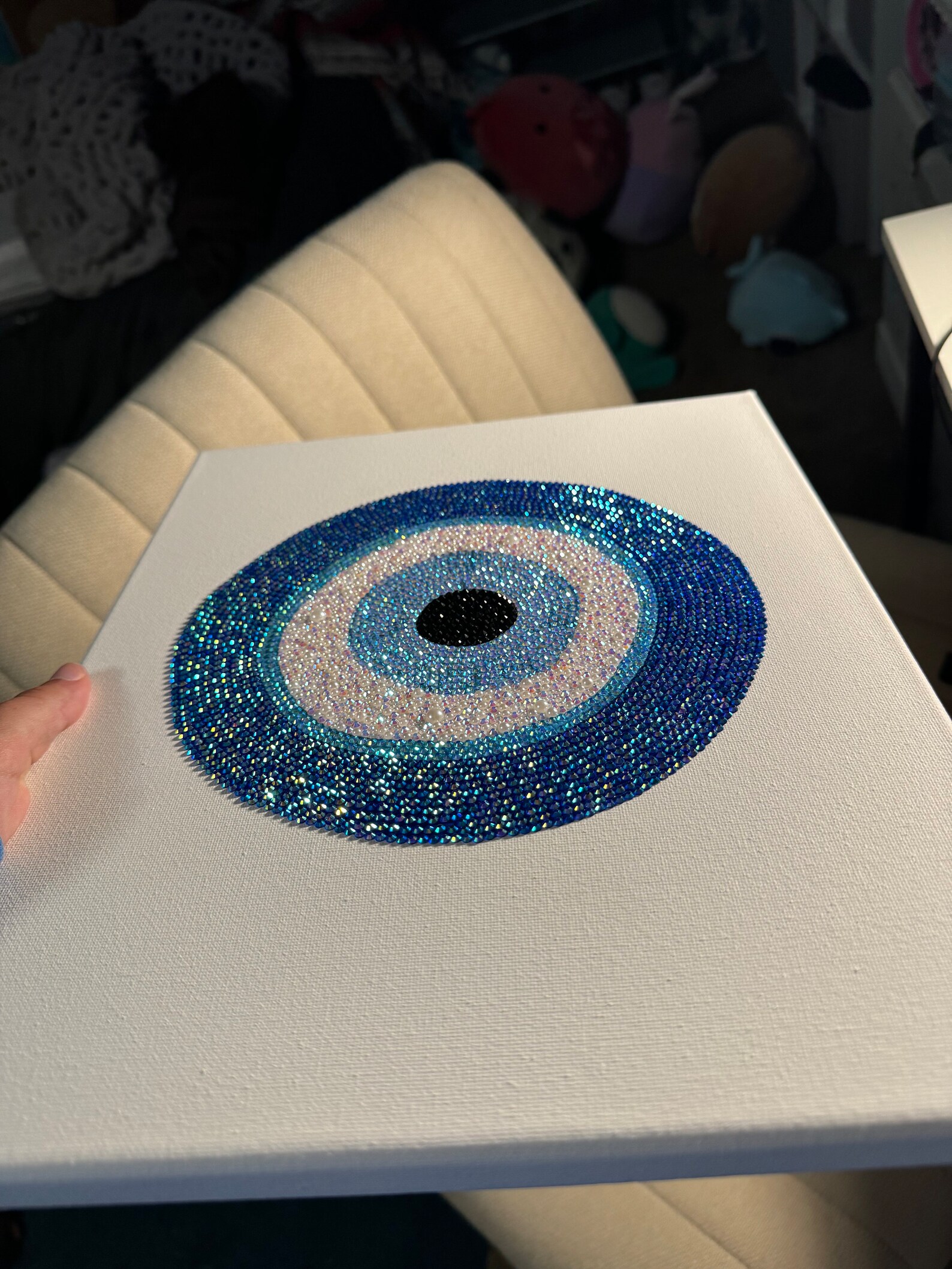 Evil Eye Bedazzled Rhinestone Canvas Perfectlysparkly - Etsy