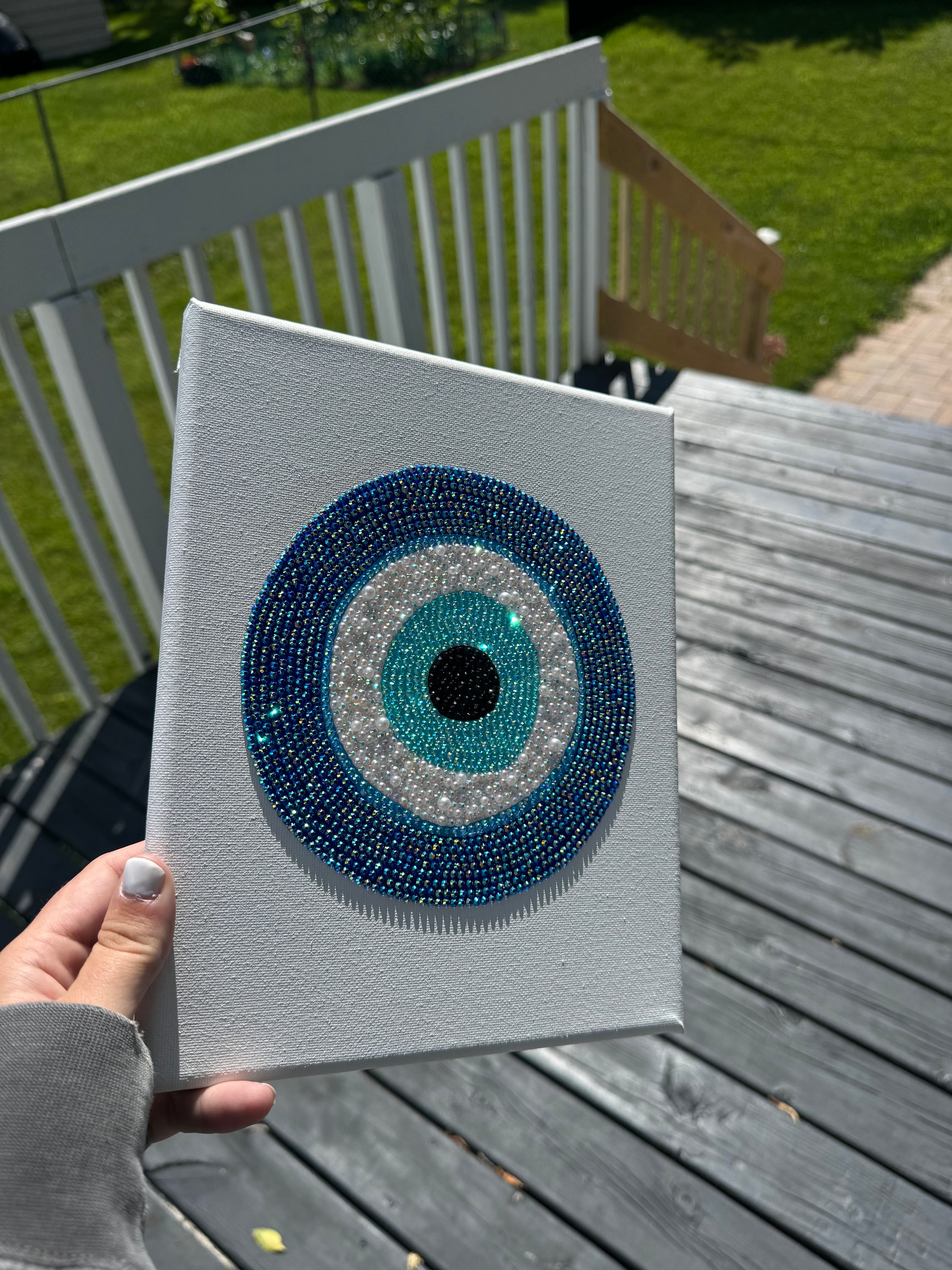Evil Eye Bedazzled Rhinestone Canvas Perfectlysparkly - Etsy