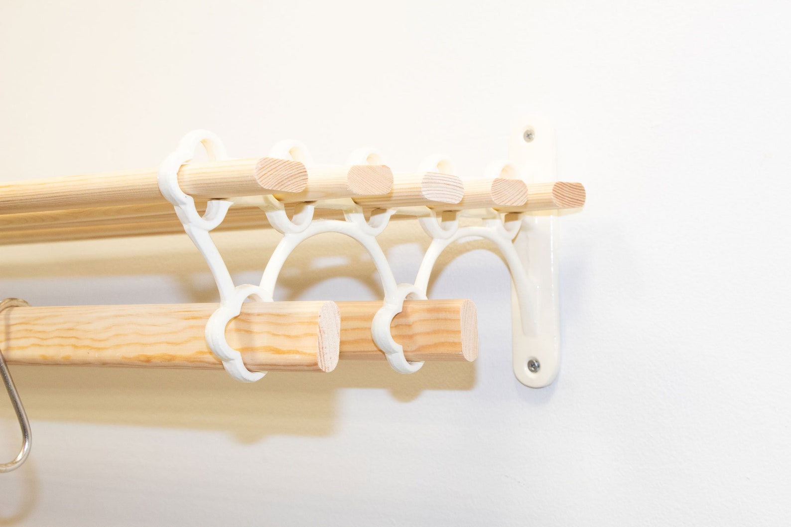 7 Lath Shelf Drying Rack Cast Iron Wall Mounted Colour & Wood ...