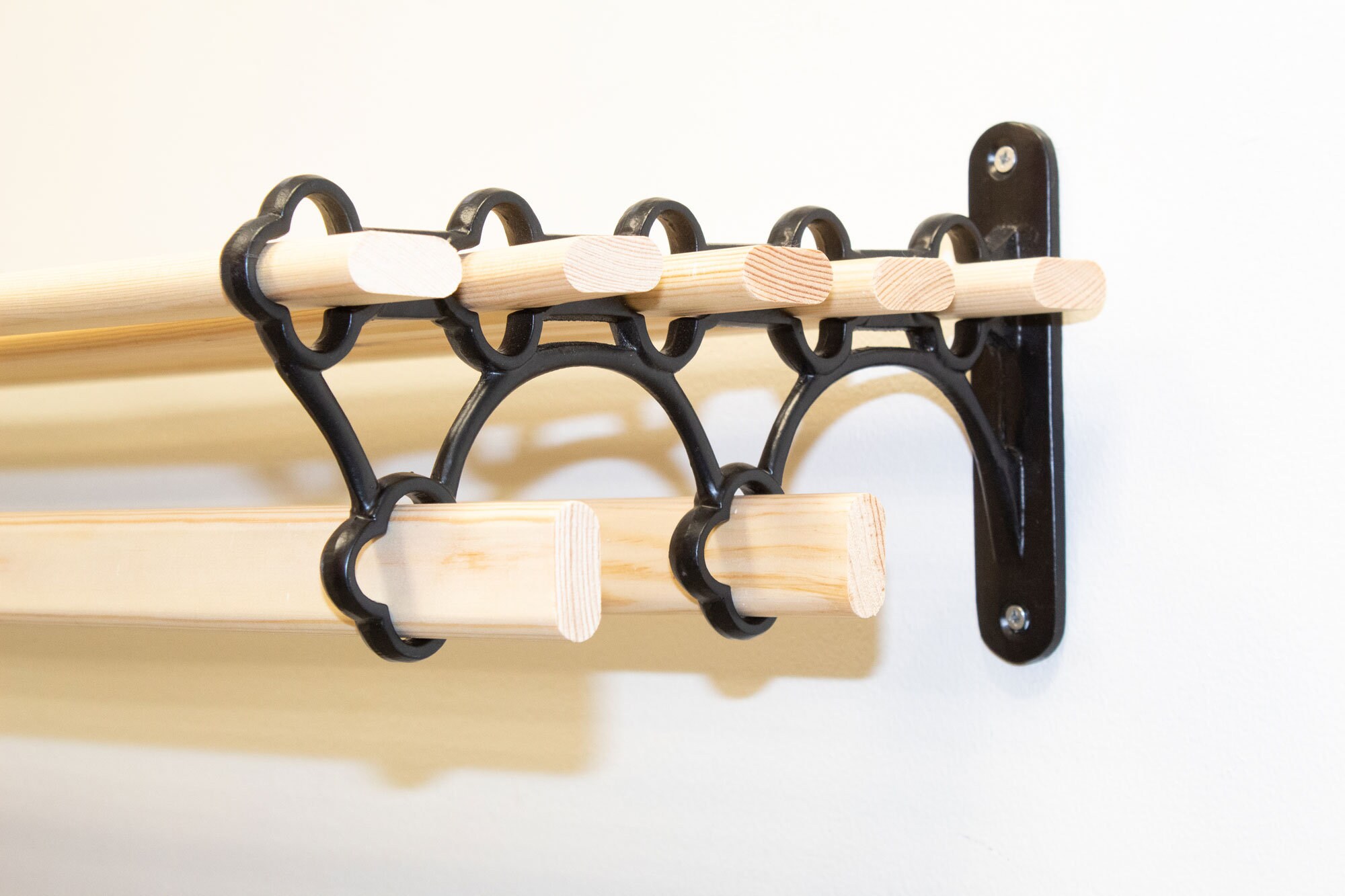 7 Lath Shelf Drying Rack Cast Iron Wall Mounted Colour & Wood ...