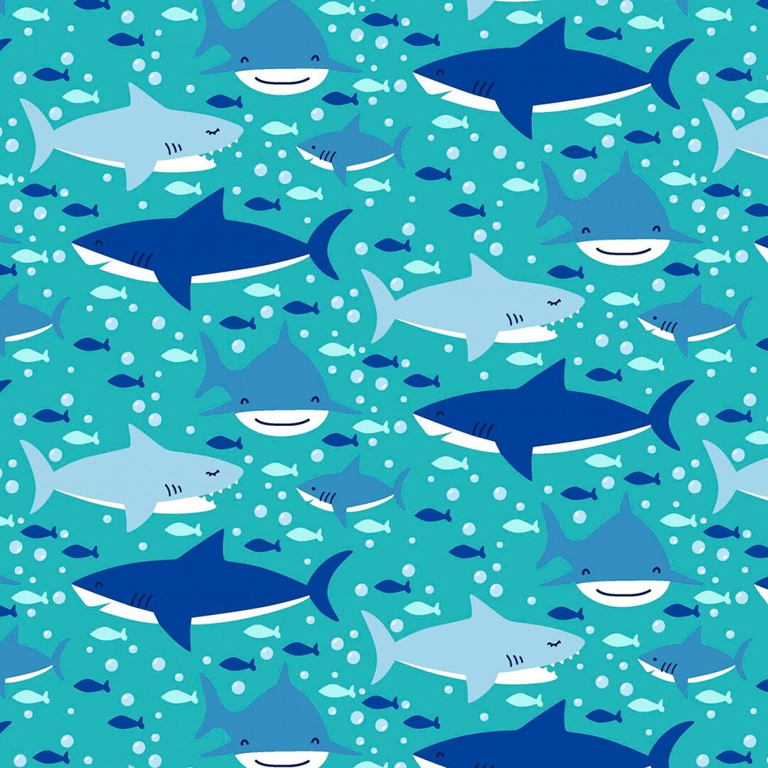 Flannel Multi Swimming Shark Comfy Flannel - Etsy