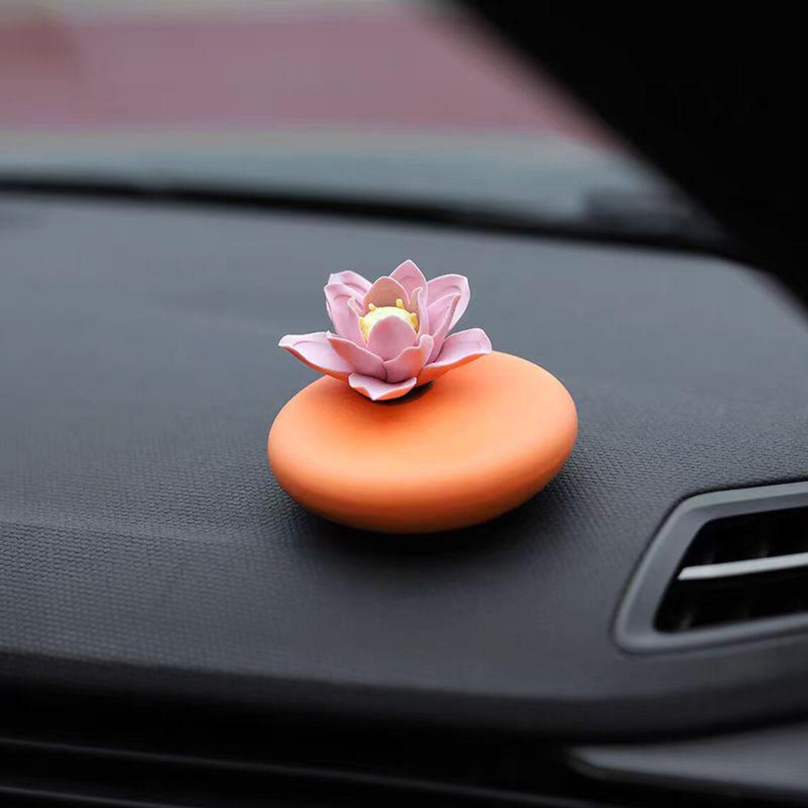 Handmade Lotus Flower Ceramic Aroma Stone, Essential Oil Diffuser, Car ...