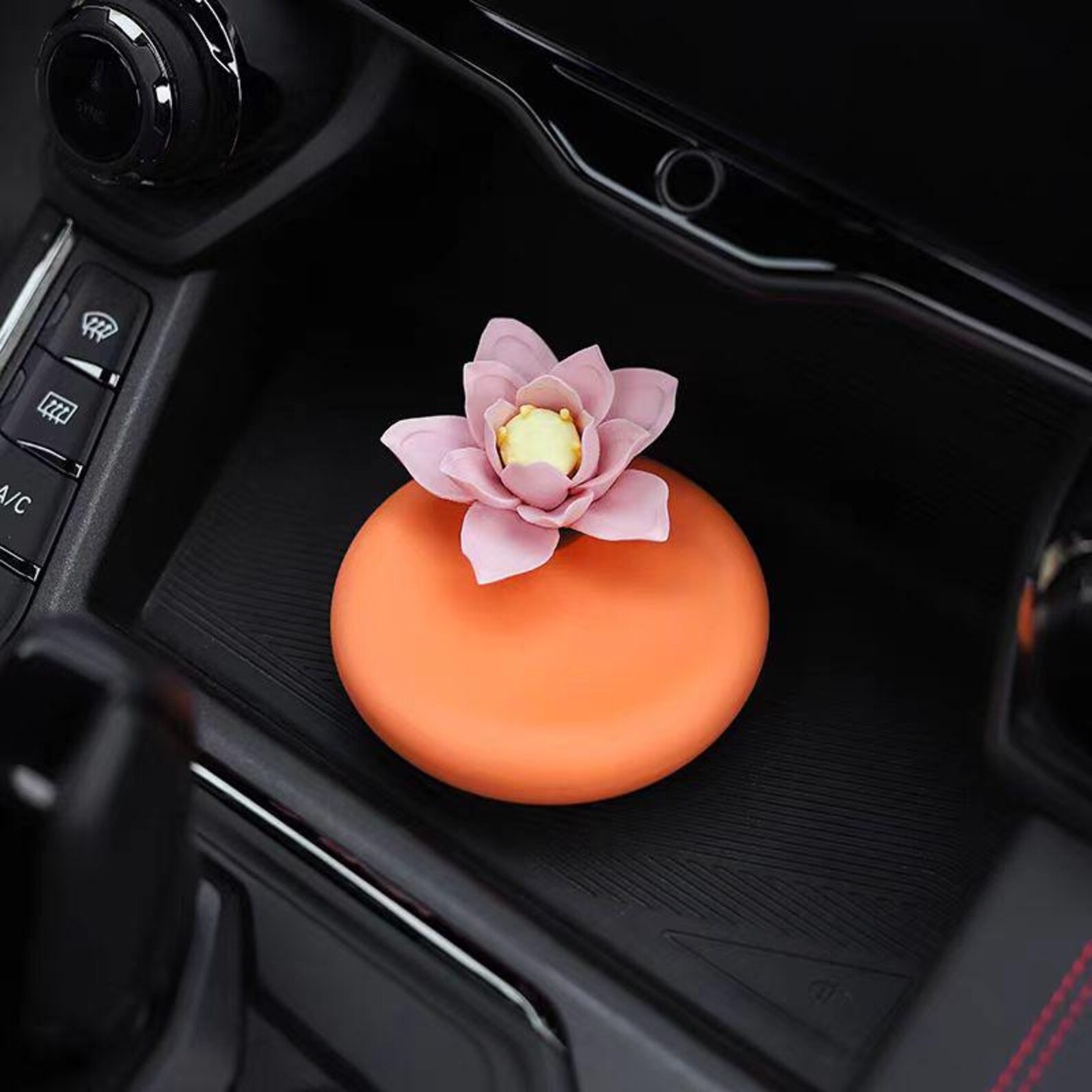 Handmade Lotus Flower Ceramic Aroma Stone, Essential Oil Diffuser, Car ...