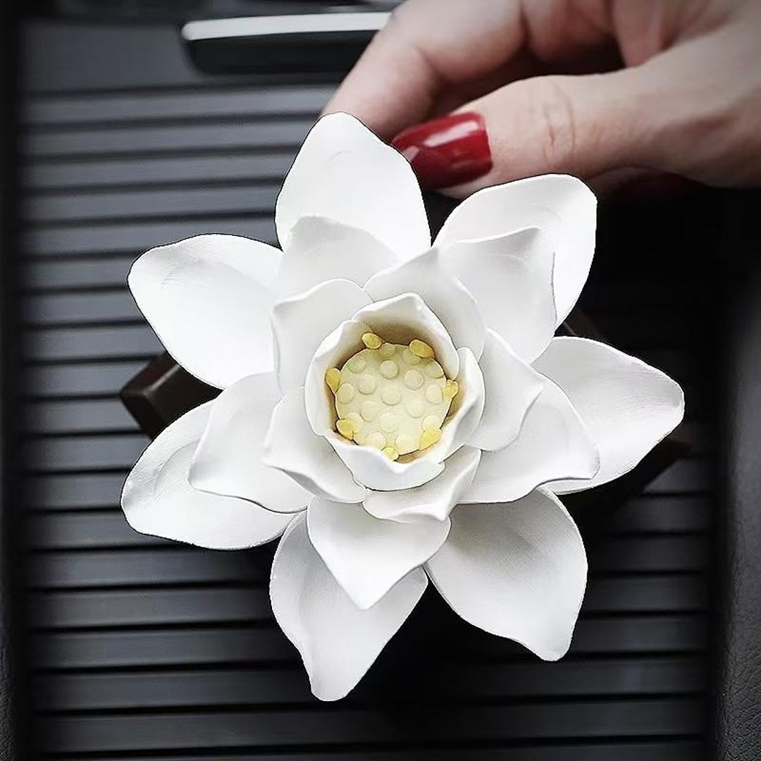 Eternal White Lotus Aromatherapy Stone, Passive Essential Oil Diffuser ...