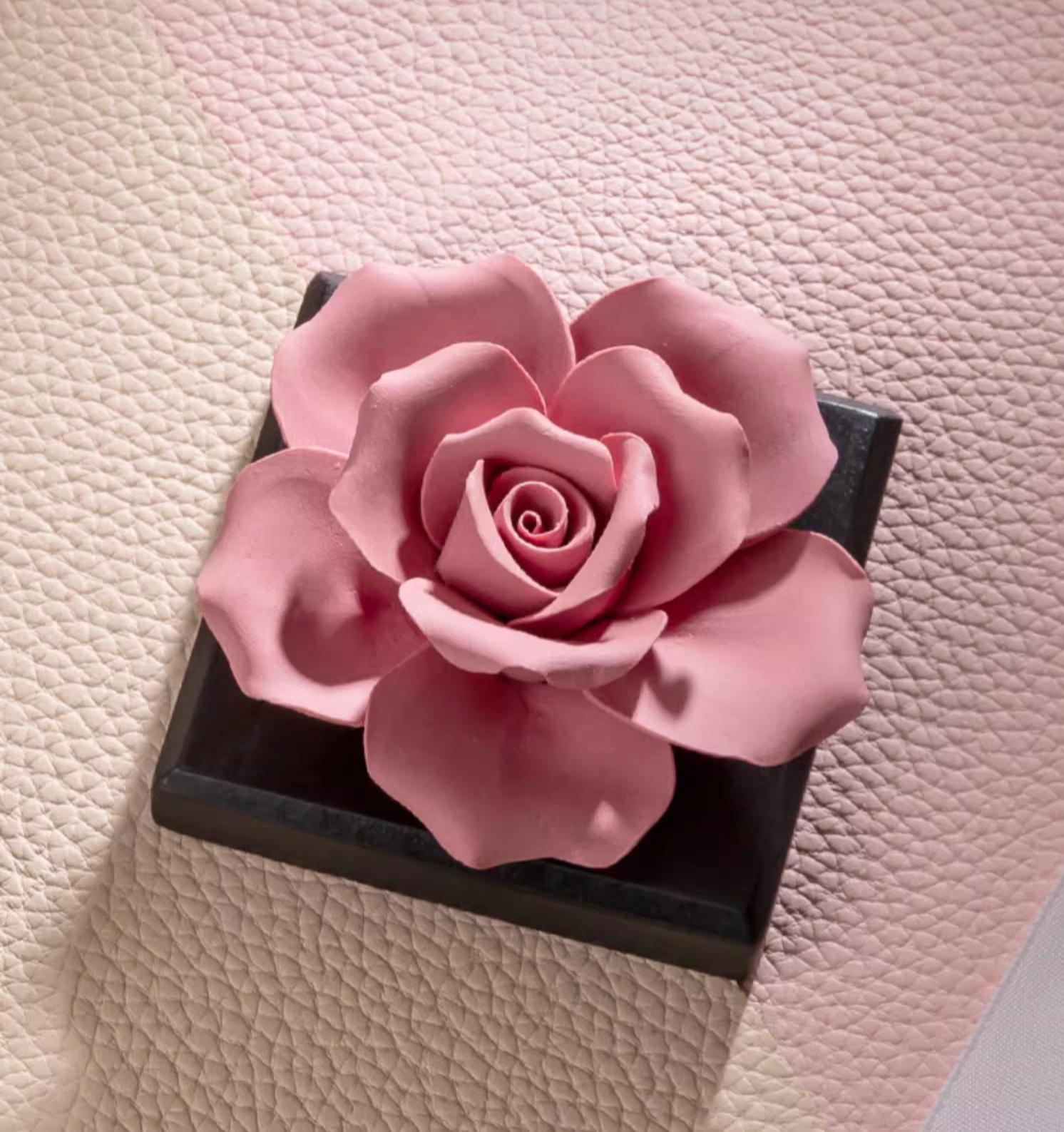 Ceramic Pink Rose, Handmade LOVE Flower Stone Aromatherapy, Essential ...