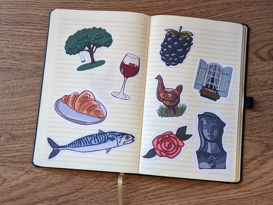 Hand Drawn French Vinyl Sticker Collection Digital Art the French Range ...