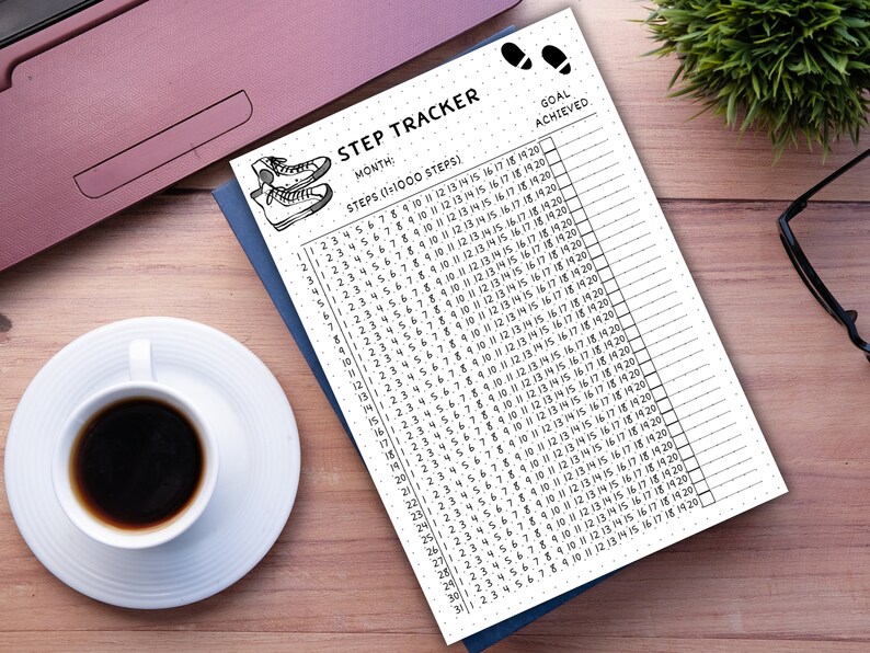 Walking Tracker Printable A5 Journal Page, Daily Step Counter, Step ...