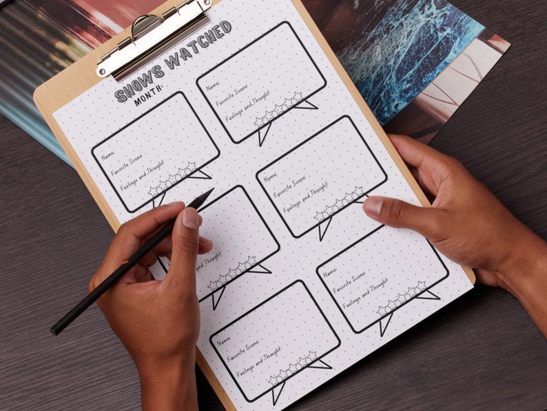 TV Shows Tracker Printable A5 Journal Page, TV Shows Watched Review ...