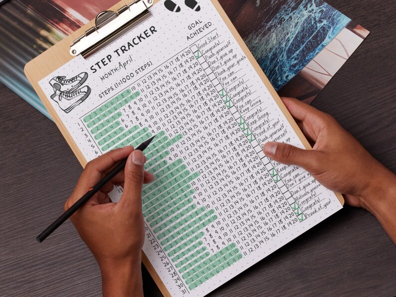 Walking Tracker Printable A5 Journal Page, Daily Step Counter, Step ...