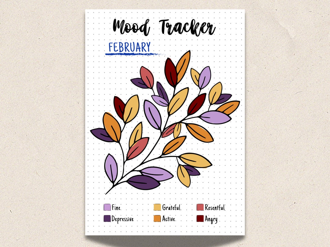 Color Emotion Chart, Mood Tracker Printable Monthly, A5 Journal Page ...