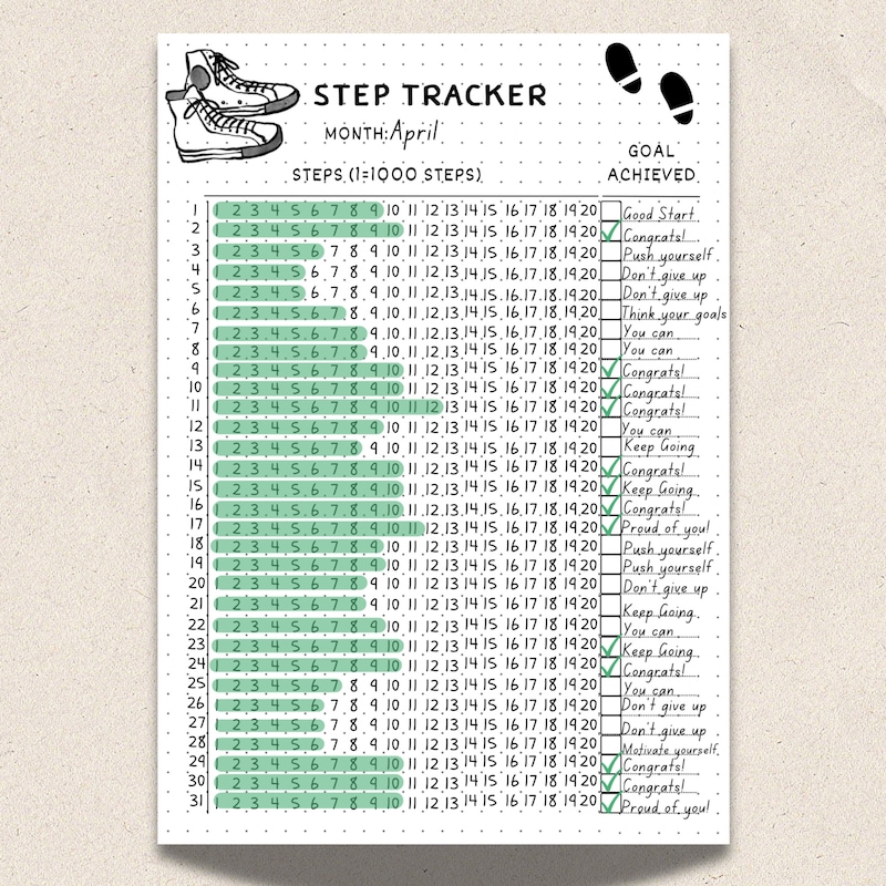 Walking Tracker Printable - Etsy