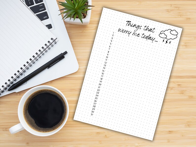 Anxiety Tracker Printable A5 Journal Page, Anxiety Log, Mental Health ...