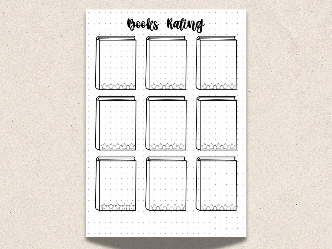 Books Rating Printabletracker, A5 Journal Page, Book Log, Book Reading ...