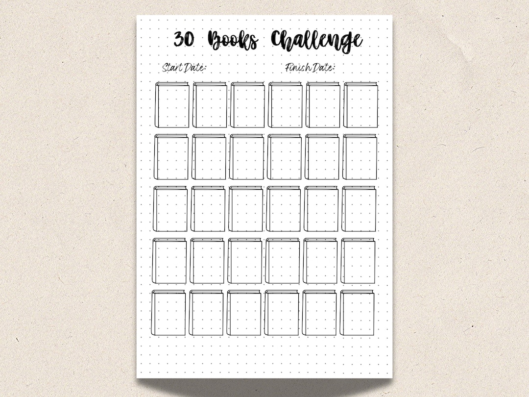 30 Books Challenge Printable Template, A5 Journal Page, Reading Journey ...