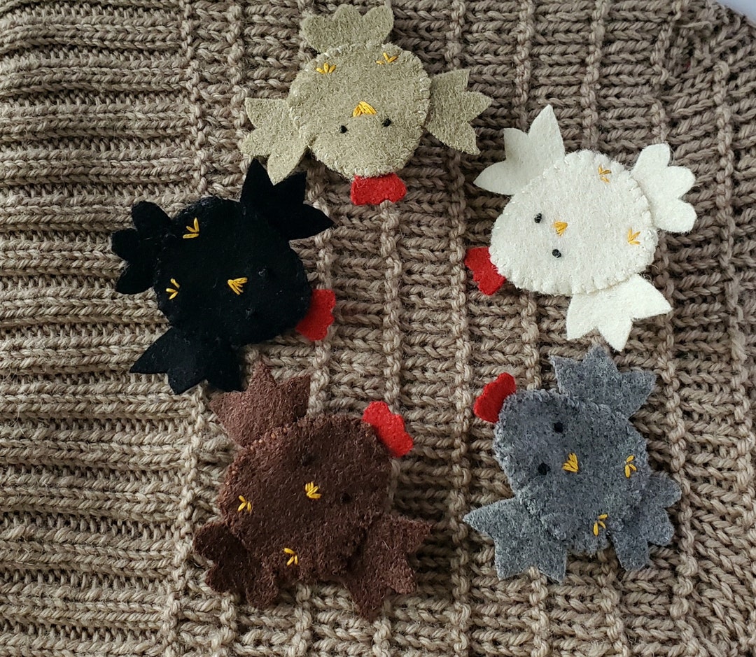 Wool Felt Chicken Brooch, Chicken Lovers, Cottagecore, Country Gifts ...