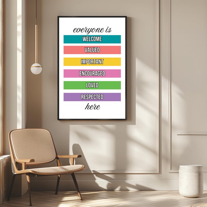 Everyone is Welcome Here Poster, Welcome Here Sign, All Are Welcome ...