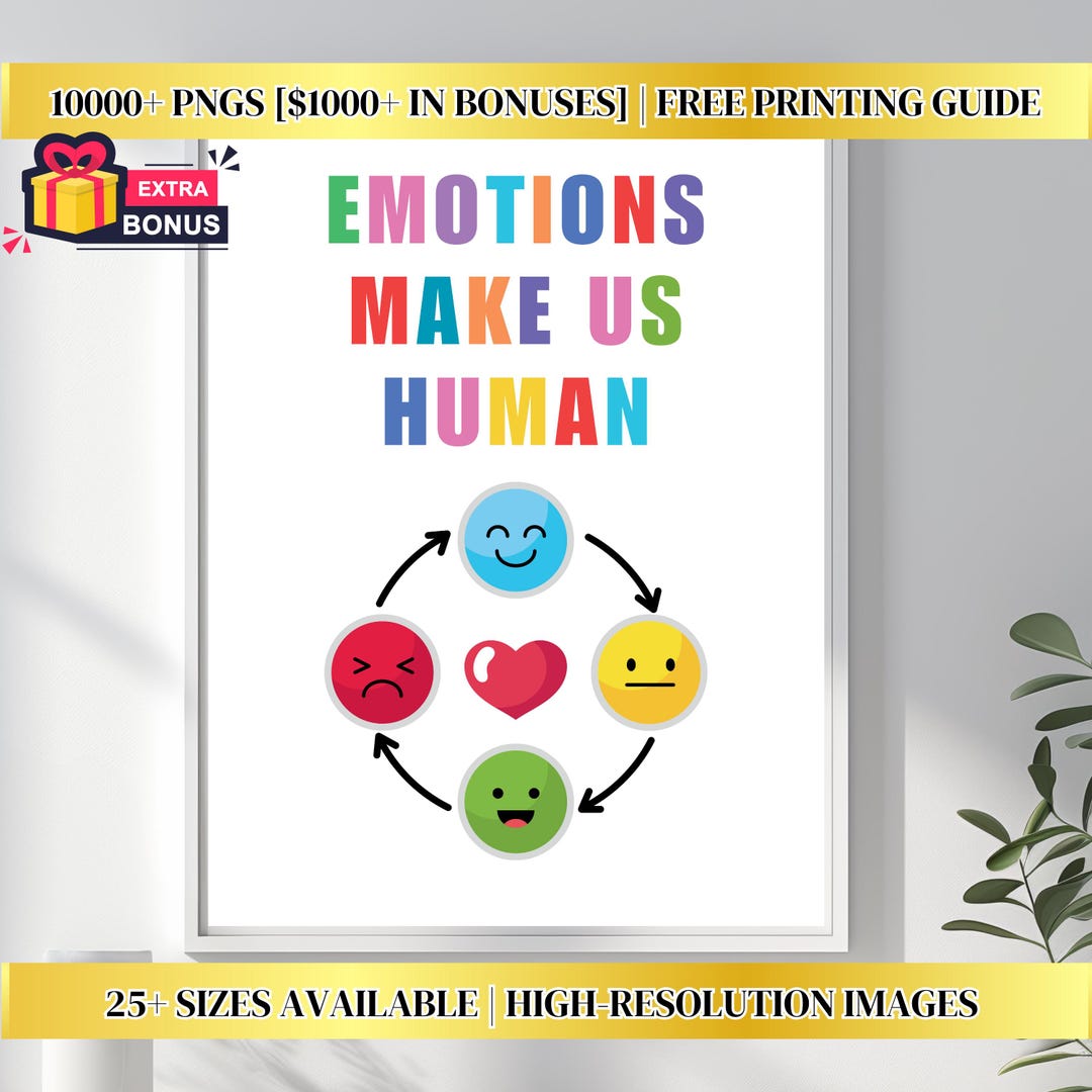 Emotions Make Us Human Poster, Feelings Print, Daily Affirmation ...