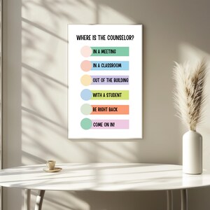 Where is the Counselor Poster, School Counselor Door Sign, Counselor ...