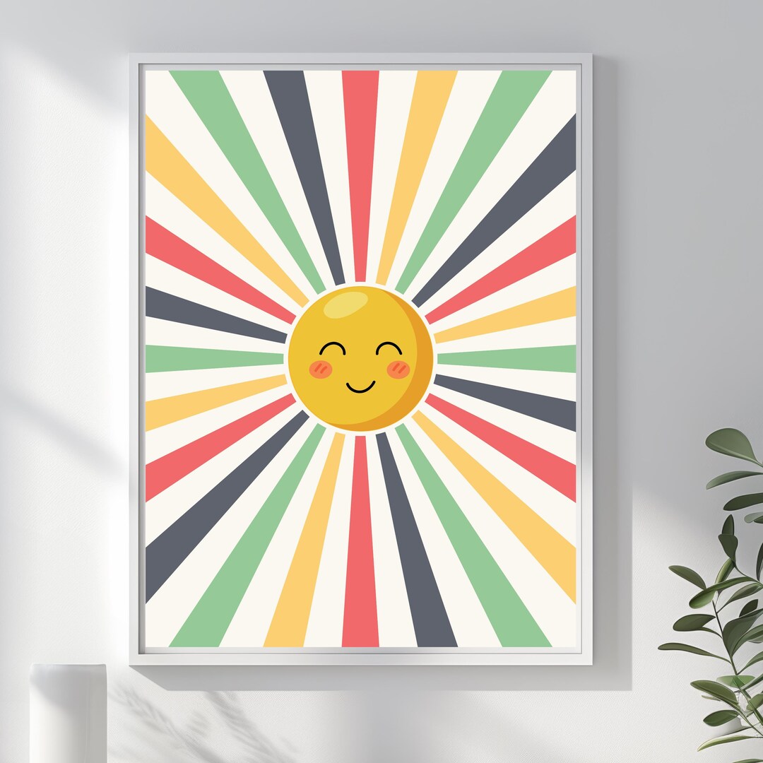 Sun Poster, Sun Playroom Decor, Sun Poster Nursery, Sunshine Wall Print ...