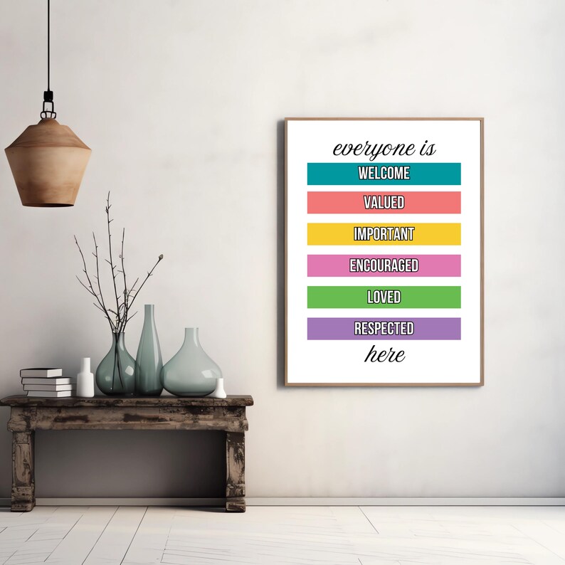 Everyone is Welcome Here Poster, Welcome Here Sign, All Are Welcome ...