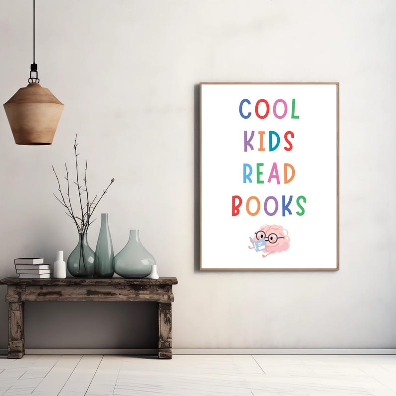 Cool Kids Read Books, Read Quote Sign, Read Sign Quote, Reading Corner ...