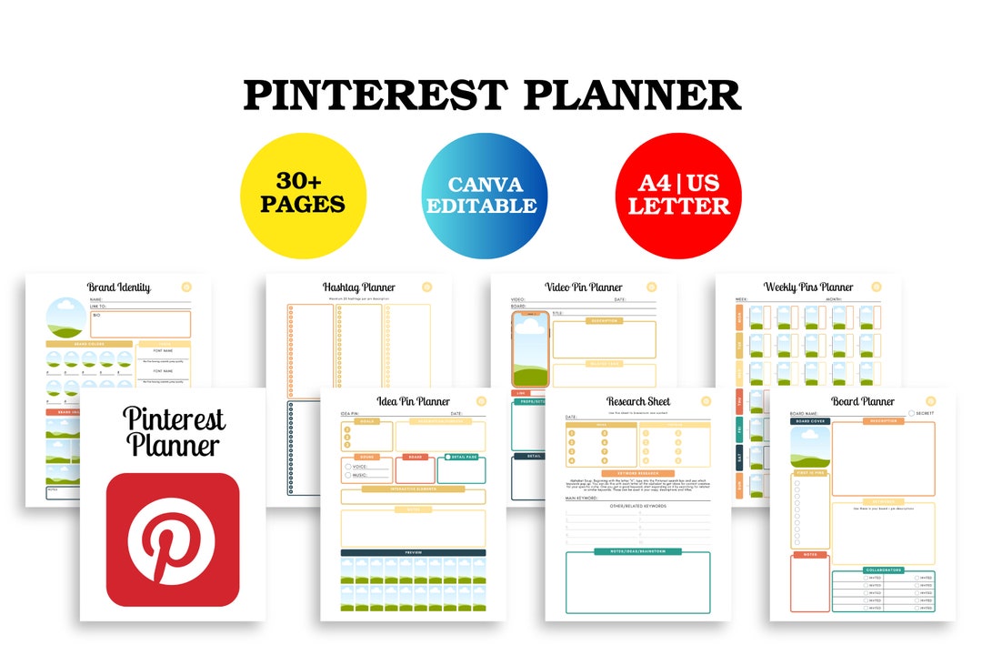 Pinterest Planner Digital, Pinterest Tracker, Pinterest Pin Tracker ...