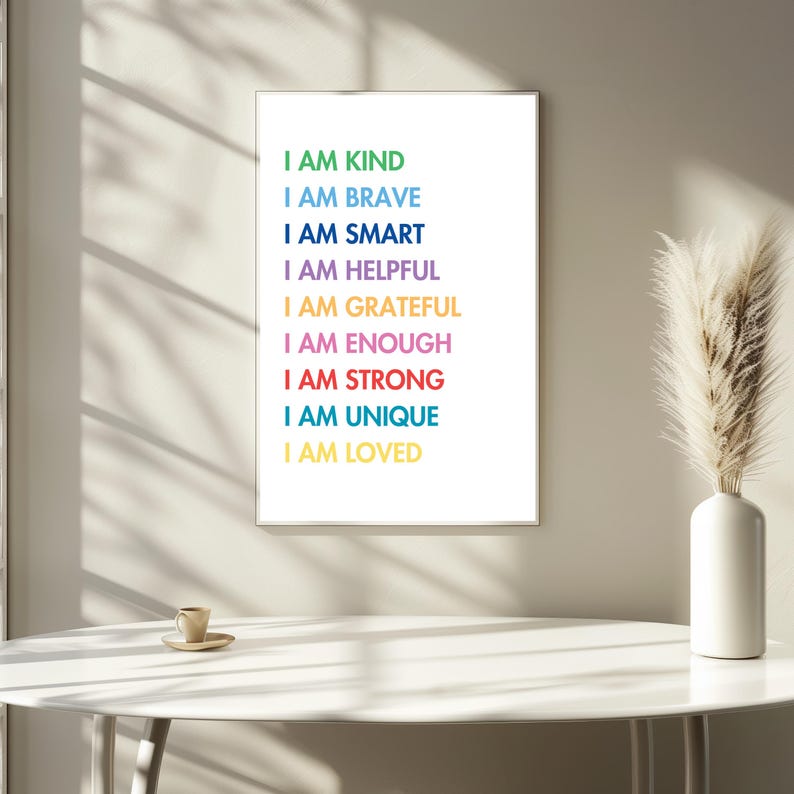 Affirmations for Kids, Children Affirmation Poster, I Am Affirmations ...