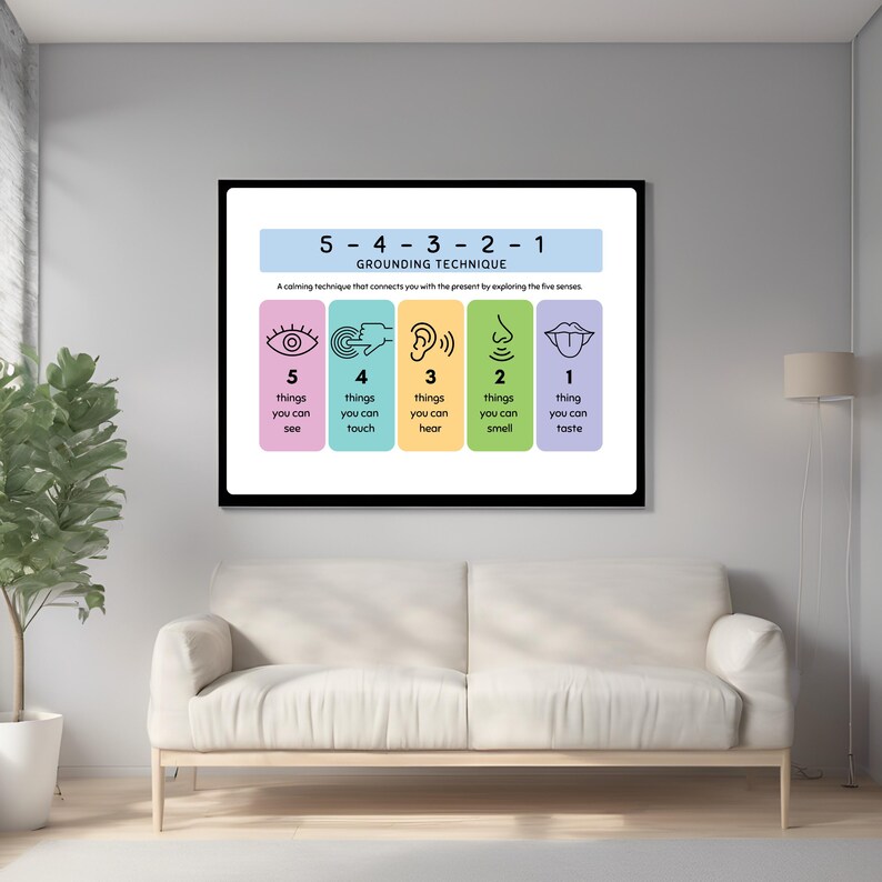 Grounding Technique Poster, Coping Skills Poster, Anxiety Management ...